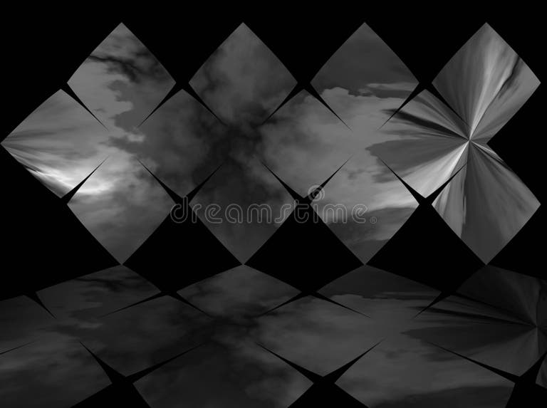 Abstract Black and White Background with Random Geometric Stock Photo ...