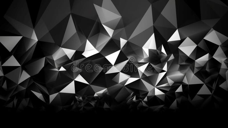 Abstract Black and White Background with Random Geometric Triangle ...