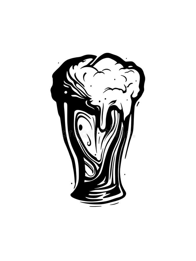 Abstract Black and White Beer Logo Presentation Stock Illustration ...
