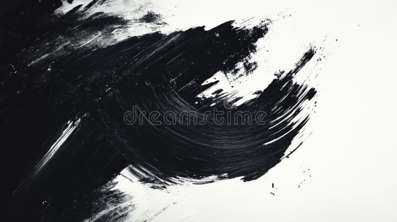 Abstract Black and White Brushstroke Texture Stock Illustration ...