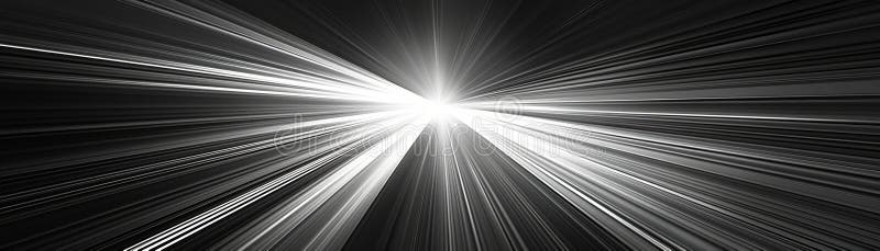 Abstract Black and White Burst of Light Rays Creating a Dynamic and ...