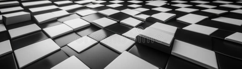 Abstract Black and White Checker Floor with Smooth Polished Surface ...