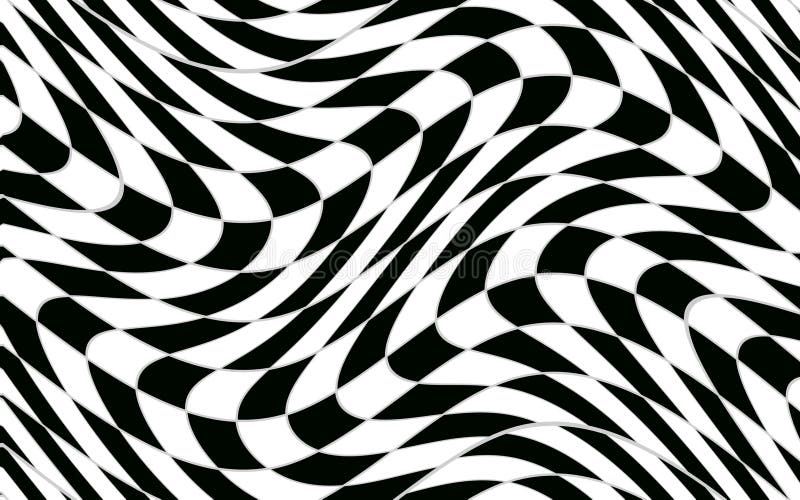 Abstract Black and White Checkered Pattern with Distortion Effect Stock ...