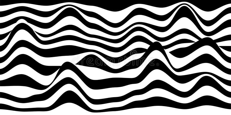 Abstract Black and White Chess Concept 3d Background. Wave Pattern with ...