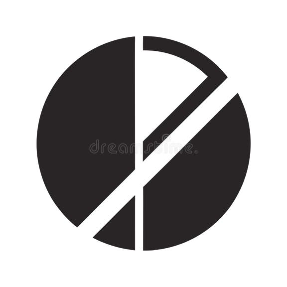 Abstract Black and White Circle Graphic with Linear Geometric Divisions ...