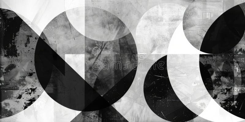 Abstract Black and White Circles Overlapping. Modern Design Concept ...