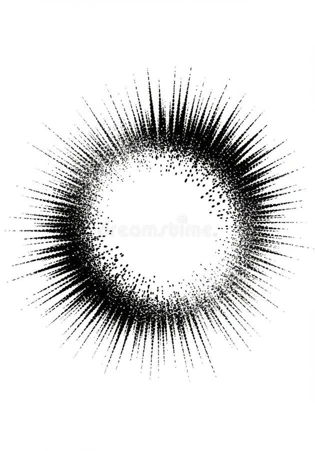 Abstract Black and White Circular Burst Design Stock Illustration ...