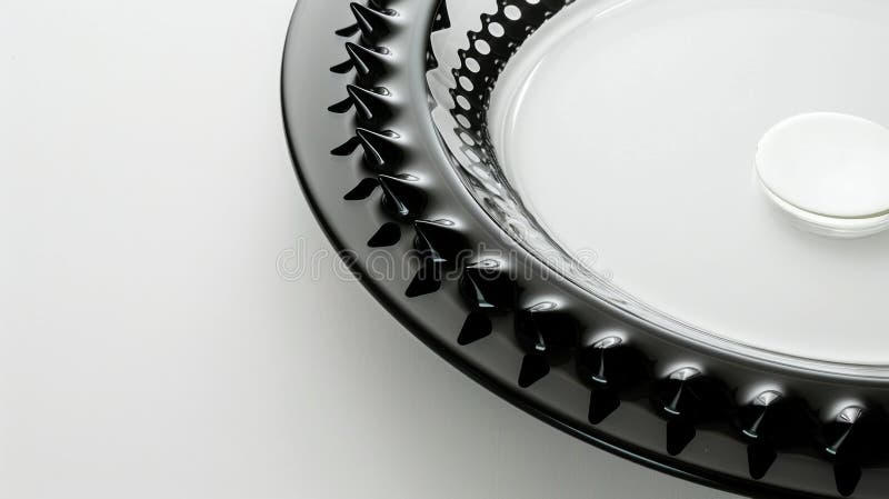 Abstract Black and White Circular Design with Spiked Edges, Generative ...