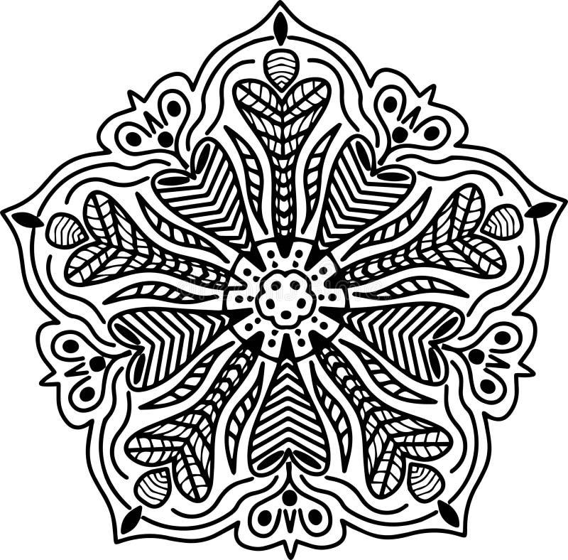 Abstract Black and White Circular Mandala Pattern on a White Background ... Abstract Black and White Circular Mandala Pattern on a White Background ...