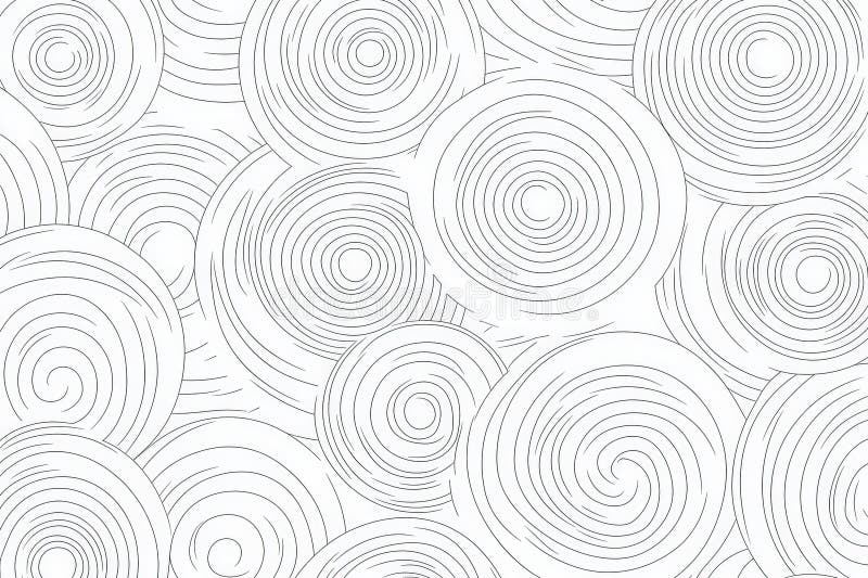 Abstract Black and White Circular Pattern with Concentric Lines Stock ...