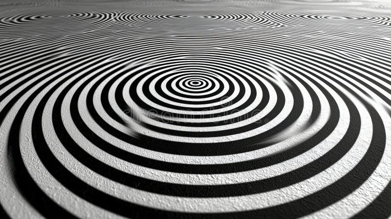 Abstract Black and White Circular Pattern with Ripple Effects on a ...