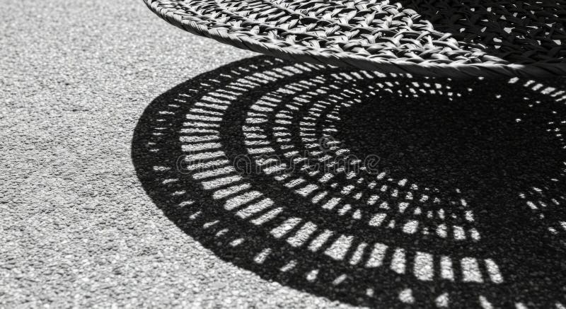 Abstract Black and White Circular Shadow Patterns on Textured Surface ...