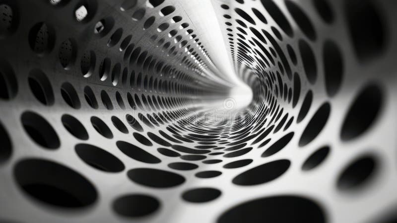 Abstract Black White Circular Tunnel Design Modern Graphic Pattern ...