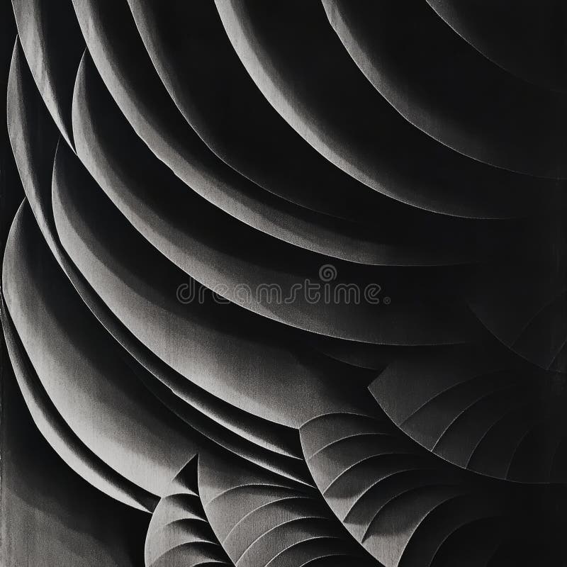 Abstract Black and White Close-Up of Layered Geometric Patterns with ...