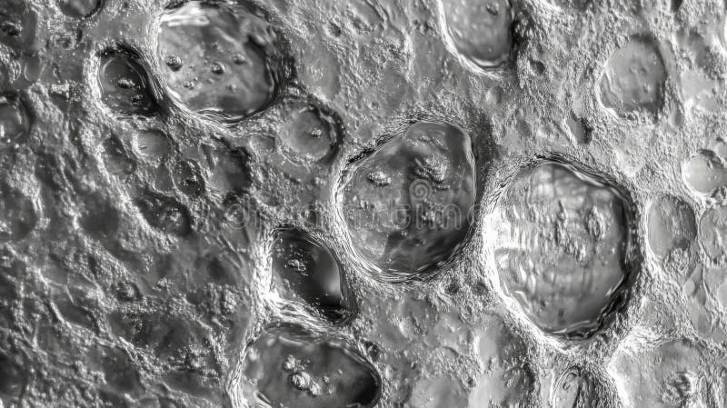 Abstract Black and White Close-up of Textured Surface with Round ...