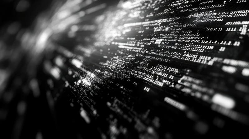 Abstract Black and White Code Background, a Glimpse into the Digital ...