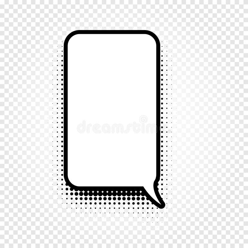 Abstract Black and White Color Comic Speech Balloon Icon on Checkered ...