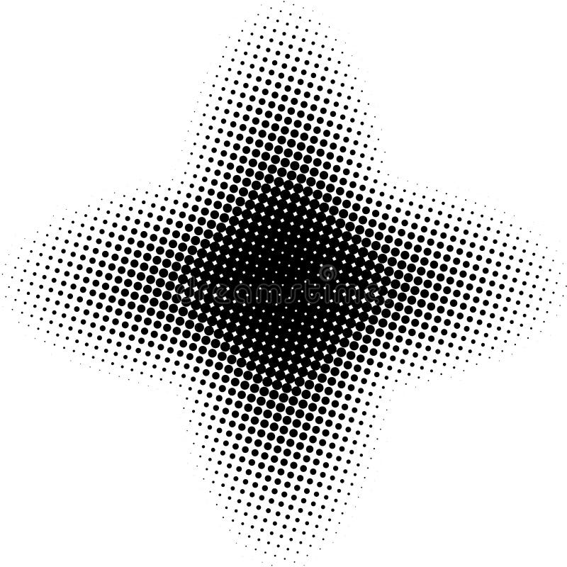 Abstract Black and White Color Halftone. Round Cross Shape Stock Vector ...