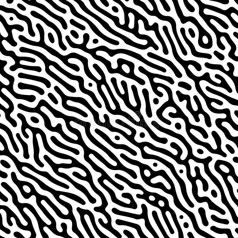 Abstract Black and White Color Modern Bio-organic Seamless Pattern ...