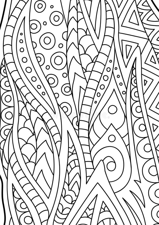Abstract Black and White Coloring Book Art Stock Vector - Illustration ...
