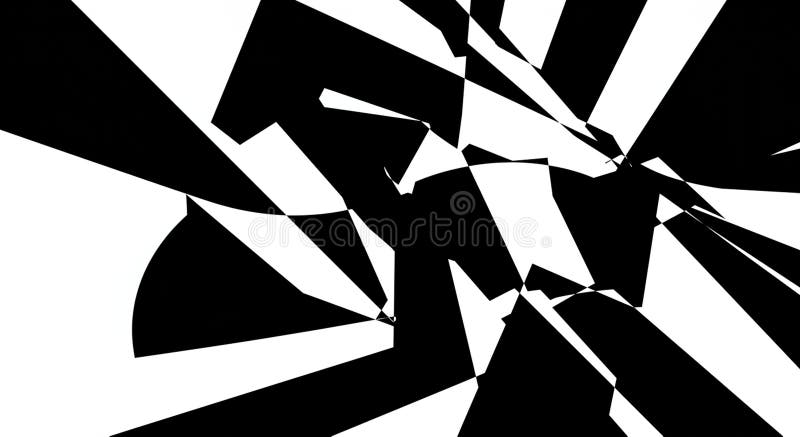 Abstract Black And White Composition Featuring Angular Shapes And Sharp Lines The Stock