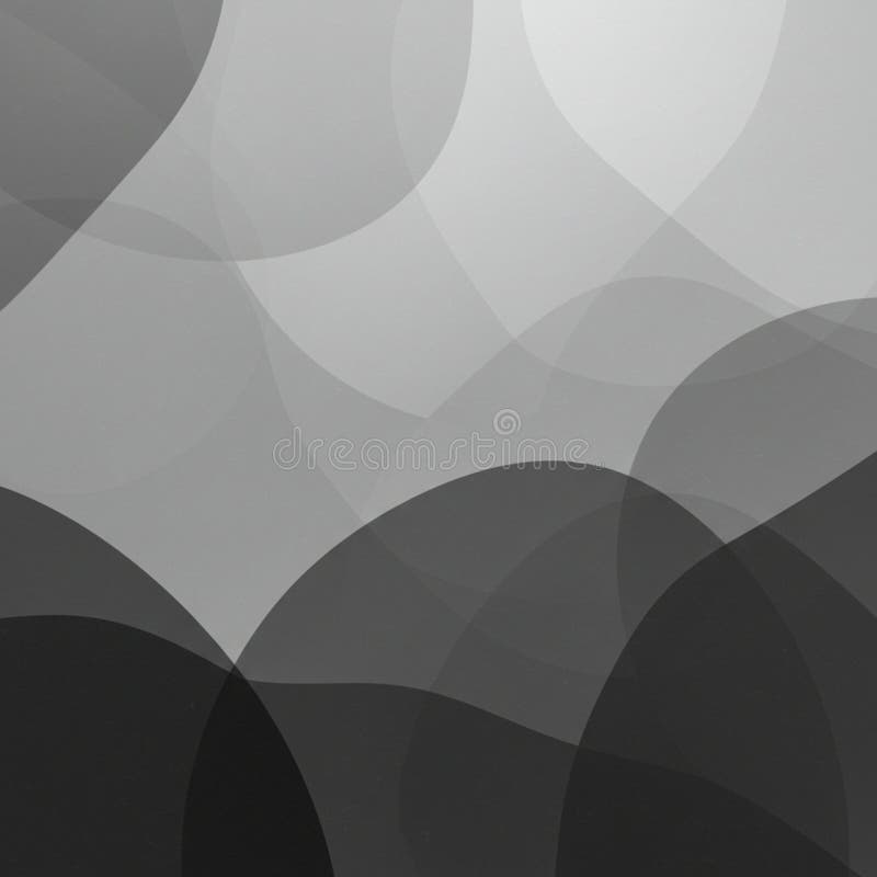 Abstract Black and White Composition Featuring Overlapping Circular and ...