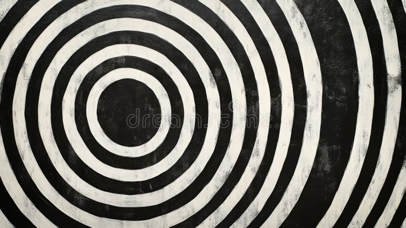 Abstract Black and White Concentric Circles Pattern Stock Illustration ...