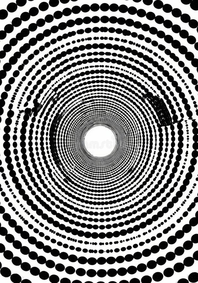 Abstract Black and White Concentric Circles Pattern Stock Illustration ...