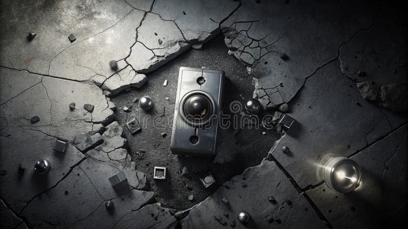 Abstract Black and White Concrete Surface with a Reflective Switch ...