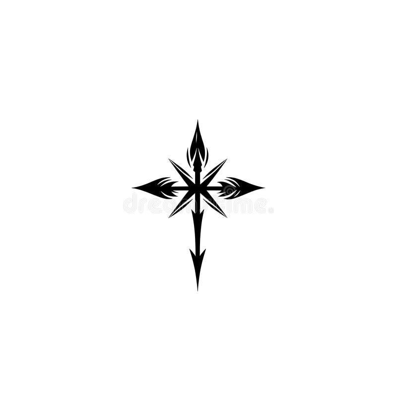 Abstract Black and White Cross Symbol Graphic Design Element Stock ...