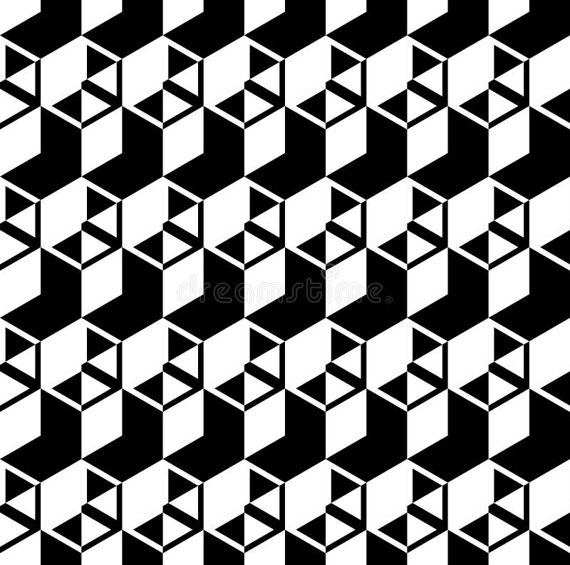 Abstract Black and White Cube Patterns Background. Stock Illustration ...