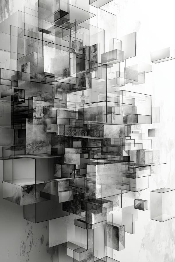 Abstract Black and White Cubes. Generative AI Stock Photo - Image of ... Abstract Black and White Cubes. Generative AI Stock Photo - Image of ...