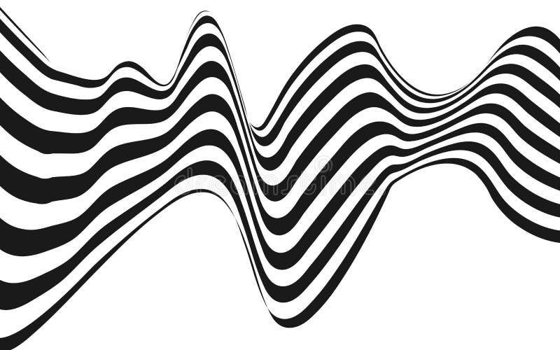 Abstract Black and White Curved Line Stripe. Wave Stock Vector ...