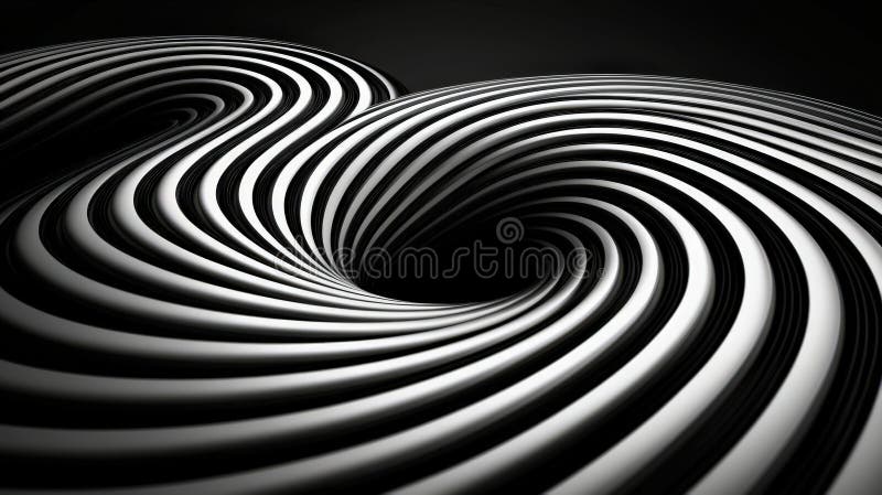Abstract Black and White Curved Patterns with Fluid Lines and Depth ...