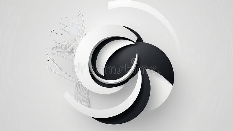 Abstract Black and White 3D Design Stock Illustration - Illustration of ...