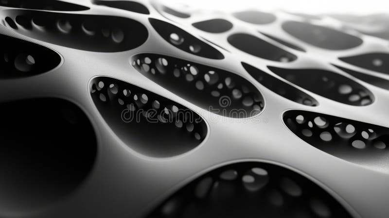 Abstract Black and White 3D Pattern with Circular Cutouts Stock ...