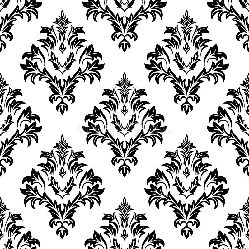 Damask Seamless Floral Pattern. Traditional Oriental Pattern in Golden ...