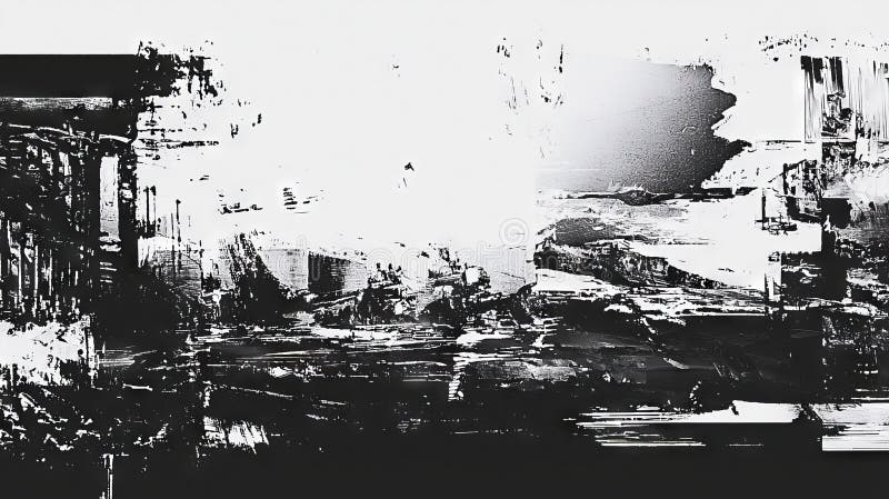 Abstract Black and White Data Glitch Background Art. Concept of Digital ...