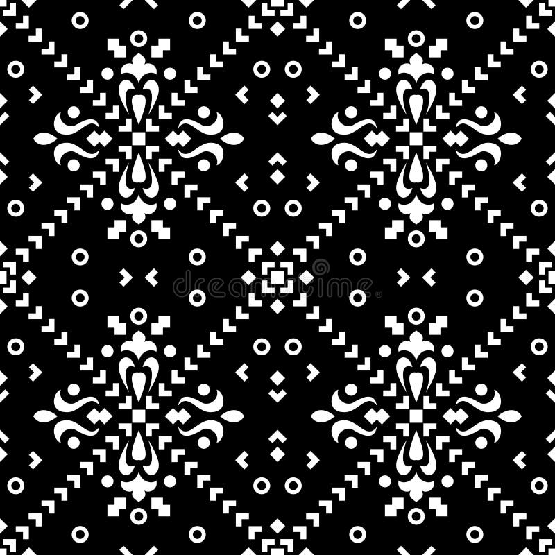 Abstract Black and White Decorative Seamless Pattern Stock Vector ...