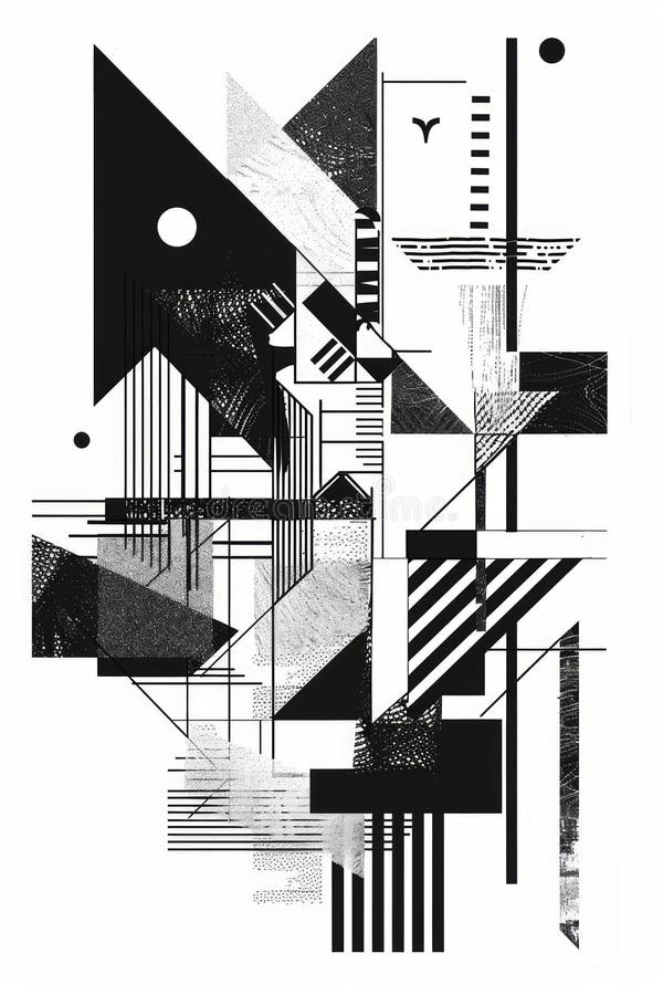 Abstract Black and White Design Contemporary Style Stock Image - Image ...