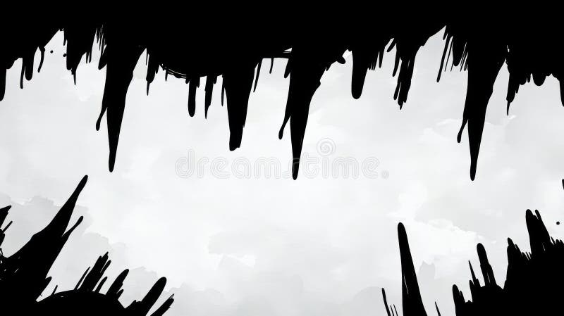 Abstract Black and White Design with Dripping Elements, Creating a ...