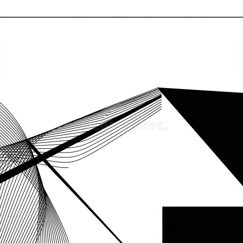 Abstract Black and White Design Featuring Geometric Shapes and Lines ...