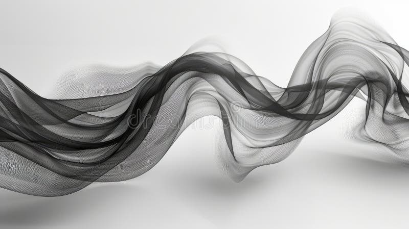 Abstract Black and White Design with Flowing Mesh Waves, Modernity and ...