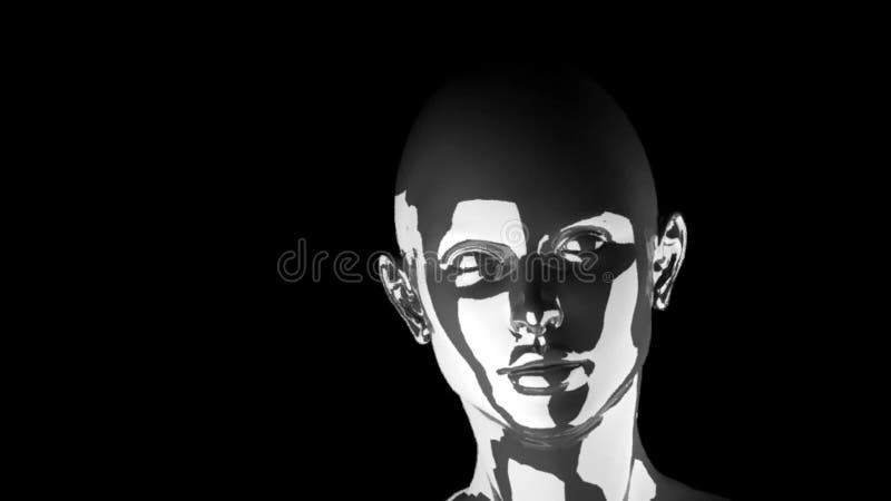 Abstract Loop with Reflective Head Stock Video - Video of alpha, cyber ...