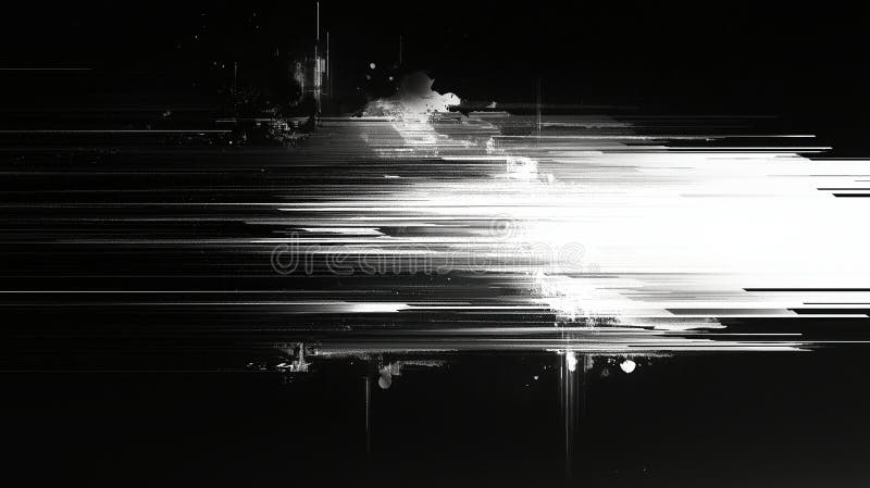 Abstract Black and White Digital Glitch Art with Dynamic Motion Blur ...