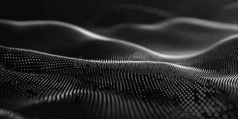Abstract Black and White Digital Wave Pattern with Dotted Texture Stock ...