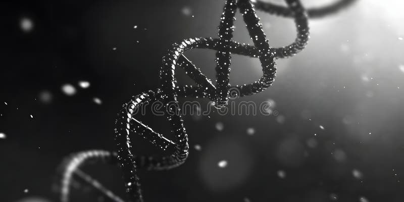 Abstract Black and White DNA Structure Stock Illustration ...