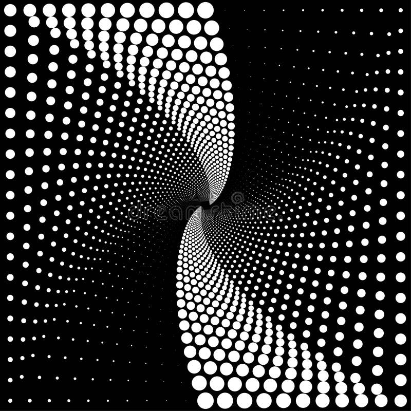 Abstract Black and White Dot Pattern Forming a Vortex Shape Stock ...