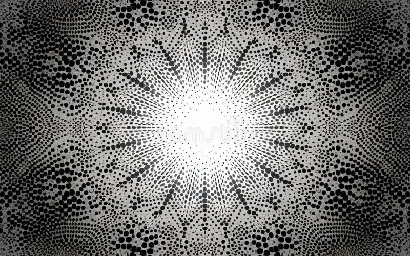 Abstract Black and White Dotted Pattern Background Radiating Design ...