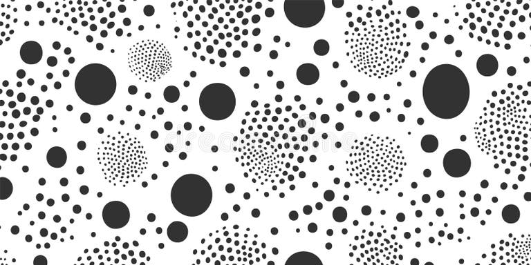 Abstract Black and White Dotted Pattern with Varying Circle Sizes ...